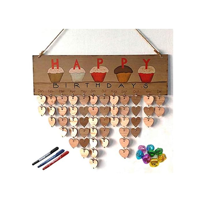 Buy Family Birthday Board - DIY Wooden Calendar Sign Plaque Anniversary ...