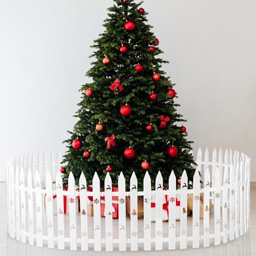 Amazon.com: Elcoho 35 Pieces 16" Tall Christmas Tree Fences Thick White ...