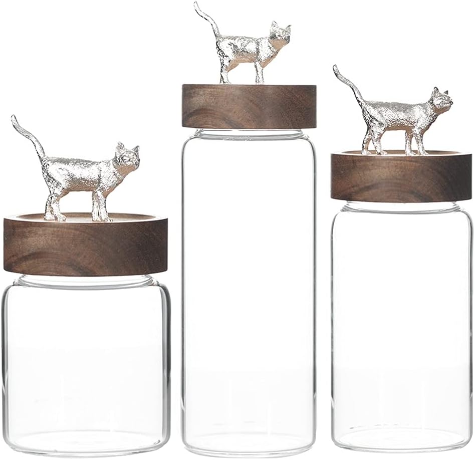 Amazon.com: kitchen jars Glass Food Storage Containers Jar With Acacia ...