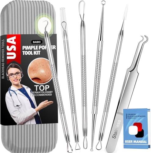 Amazon.com: Blackhead Remover Tools,Visible Pimple Popper Extractor ...