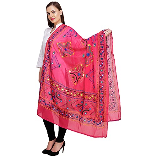 Buy Pink Embroidered Cotton Dupatta at Amazon.in