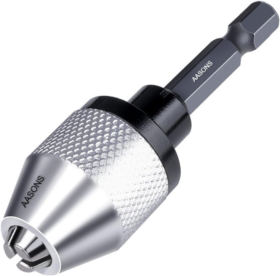 AASONS Keyless Drill Bit Chuck Hex Shank Drill Chuck Adapter Converter Quick Change 1/4" Inch ...