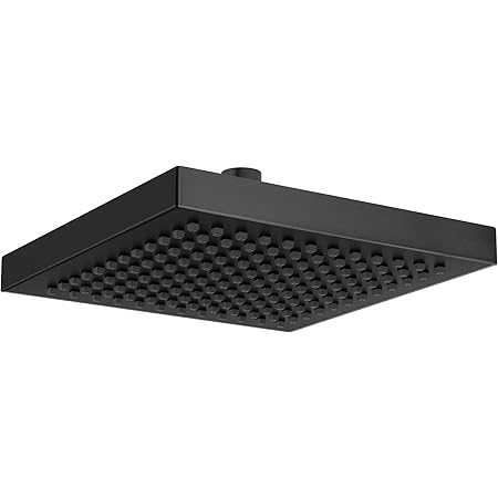 Amazon.com: Delta Faucet Single-Spray Rain Shower Head Black, Rainfall ...