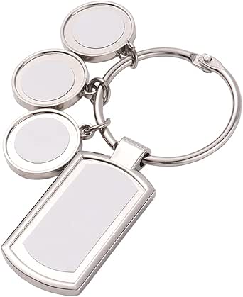 Amazon.com: Keychain Pendant Sublimation Blanks Keychains Metal Round ...