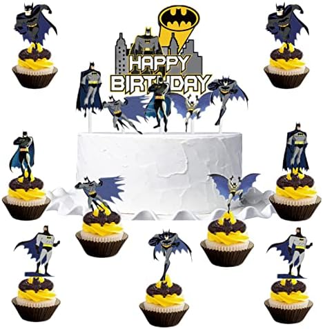 30 x Pre Cut Batman Logo Cake, Cupcake Toppers/Decorations Edible Wafer ...