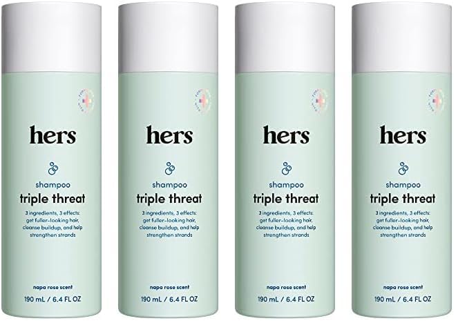 Amazon.com : hers Triple Threat Shampoo 4 Pack - Thickening Shampoo for ...