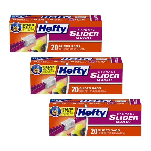 Snapklik.com : Hefty Slider Bags, Quart, 20 CT