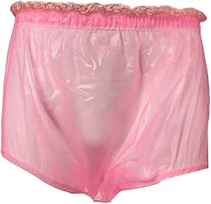 Haian Pull-On Locking Plastic (PVC&EVA) Pants (Transparent Pink, Large ...