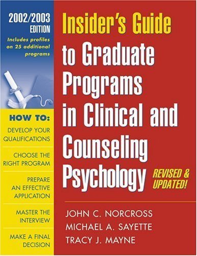 Insider's Guide to Graduate Programs in Clinical and Counseling ...