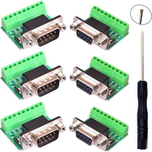 Amazon.com: WWZMDiB 3 Pair DB9 Breakout Connector Male and Female to ...