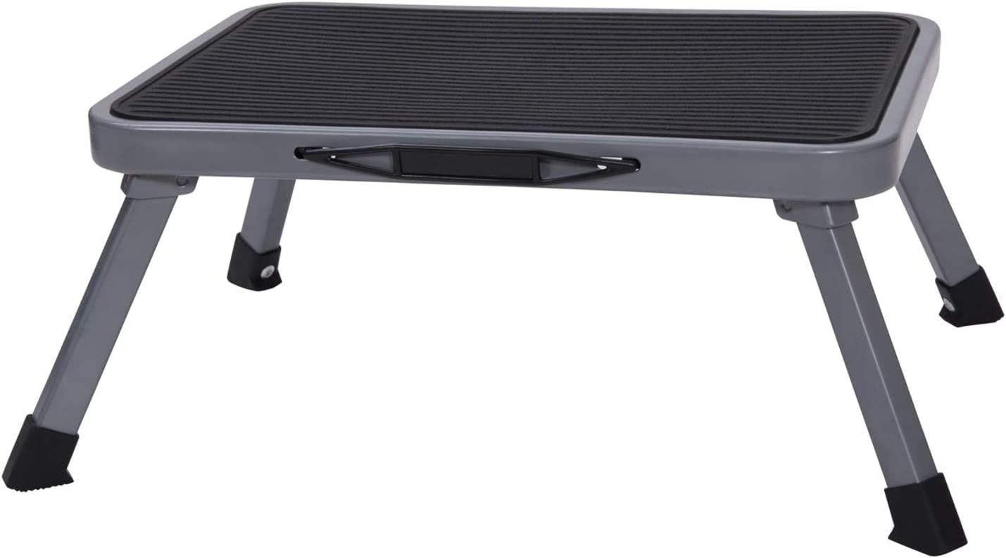 YF Portable Folding Step Stool, Lightweight Steel Step Ladder with Non ...