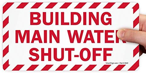 Amazon.com: SmartSign "Building Main Water Shut-Off" Label | 5" x 10 ...