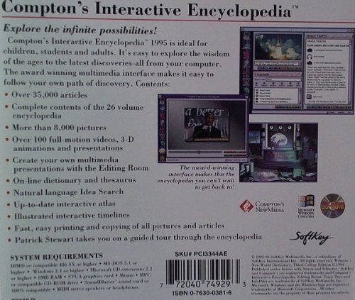 SOFTKEY 1995 COMPTON'S INTERACTIVE ENCYLOPEDIA, THE COMPLETE MULTIMEDIA ...