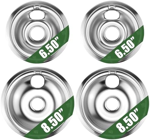 Amazon.com: Silver G-E Electric Stove Drip Pans GE68C Chrome Burner ...
