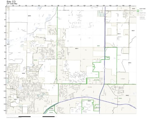 ZIP Code Wall Map of Erie, CO ZIP Code Map Laminated: Amazon.com ...