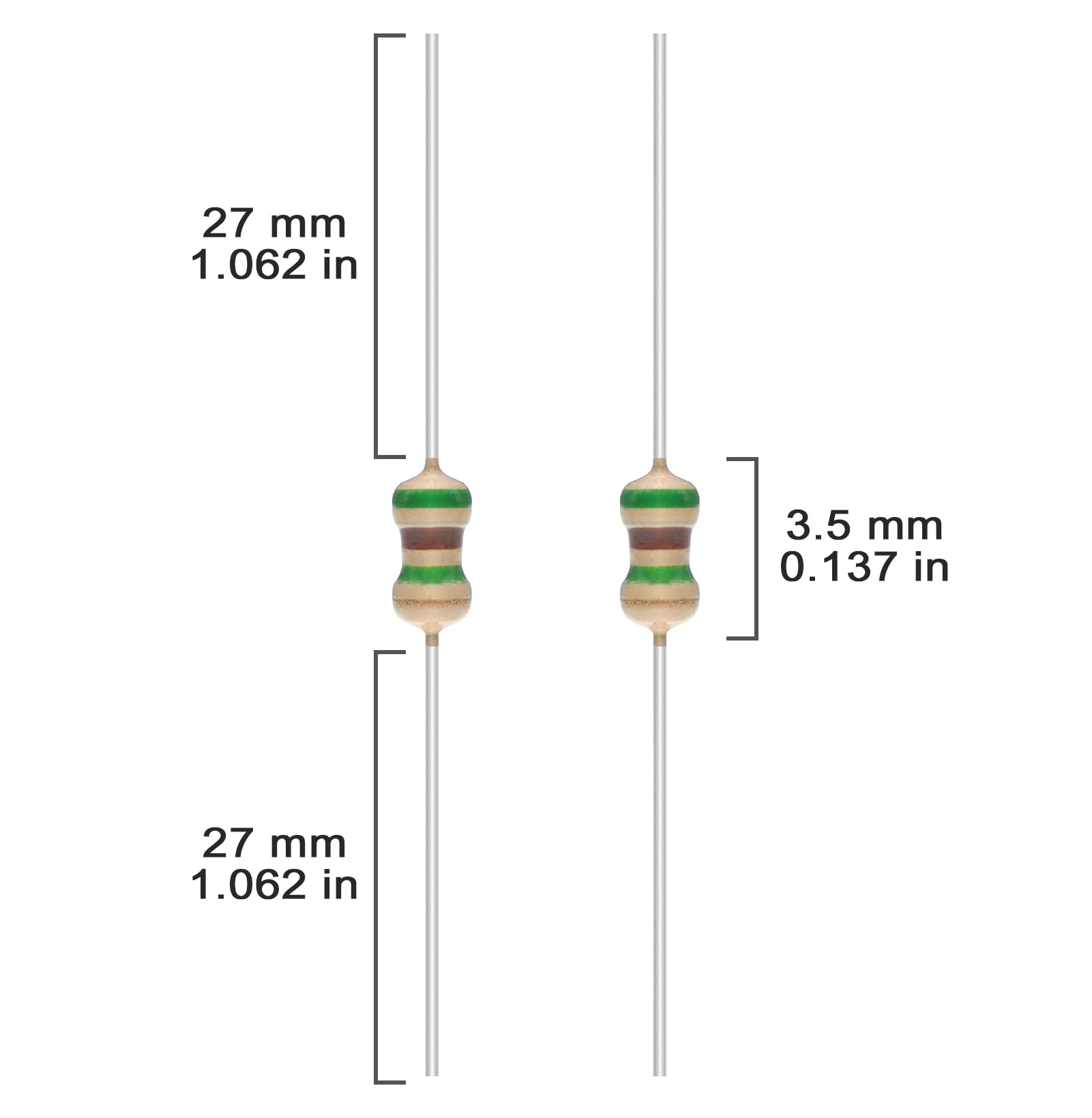 Snapklik.com : 50 Values 1/8W Resistor Kit From 1 Ohm To 1M Ohm 1/8 ...