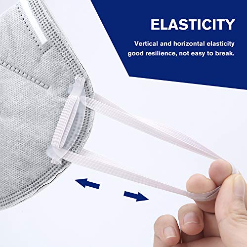 1/4 Inch Elastic Band, Braided Elastic Cord White Flat Elastic Rope ...