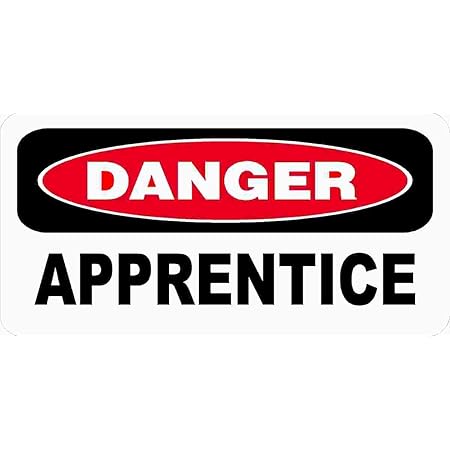 Amazon.com: 1080 Graphics 3 - Danger Apprentice 1" x 2" Hard Hat ...