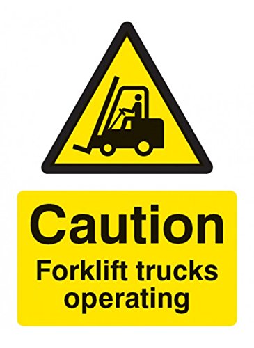 Caledonia Signs 14215E Caution Forklift Truck Operating Sign, 200 mm x ...