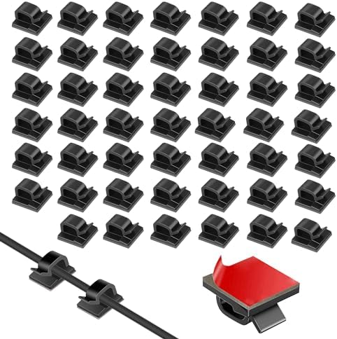 50PCS Cable Clips Self Adhesive Cable Clips Black Wire Clips Cable ...