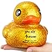 Amazon.com: Honoson 6.89 Inch Thank You Rubber Duck Giant Glitter ...
