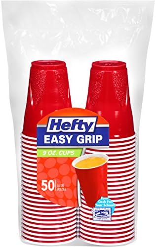 Amazon.com: Hefty Easy Grip Disposable Plastic Cold Cups, Red, 18 Ounce ...