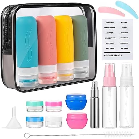 Amazon.com: 19 Pack Travel Size Toiletries Containers Refillable ...