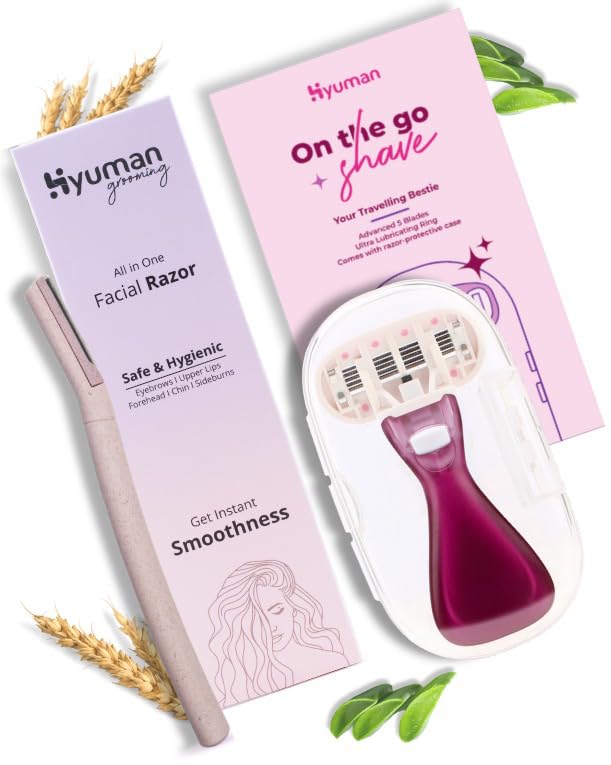 Hyuman On The Go Body Razor & Face Razor Combo Pack for Women | 1 Body ...