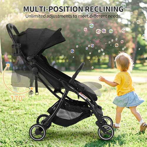 2-in-1 Convertible Infant Stroller with Bassinet Mode, Black