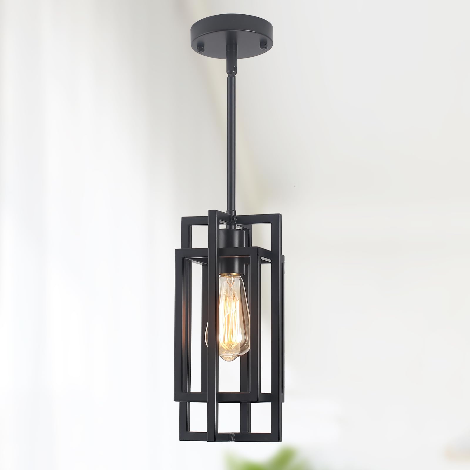 HFYOXK Black Pendant Lights Kitchen Island, Adjustable Modern Pendant ...
