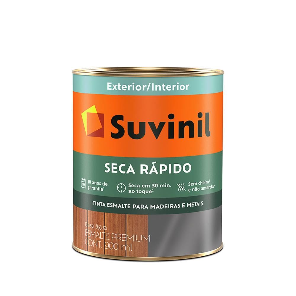 Tinta Suvinil para madeiras e metais esmalte brilhante seca rapido 0,9L ...