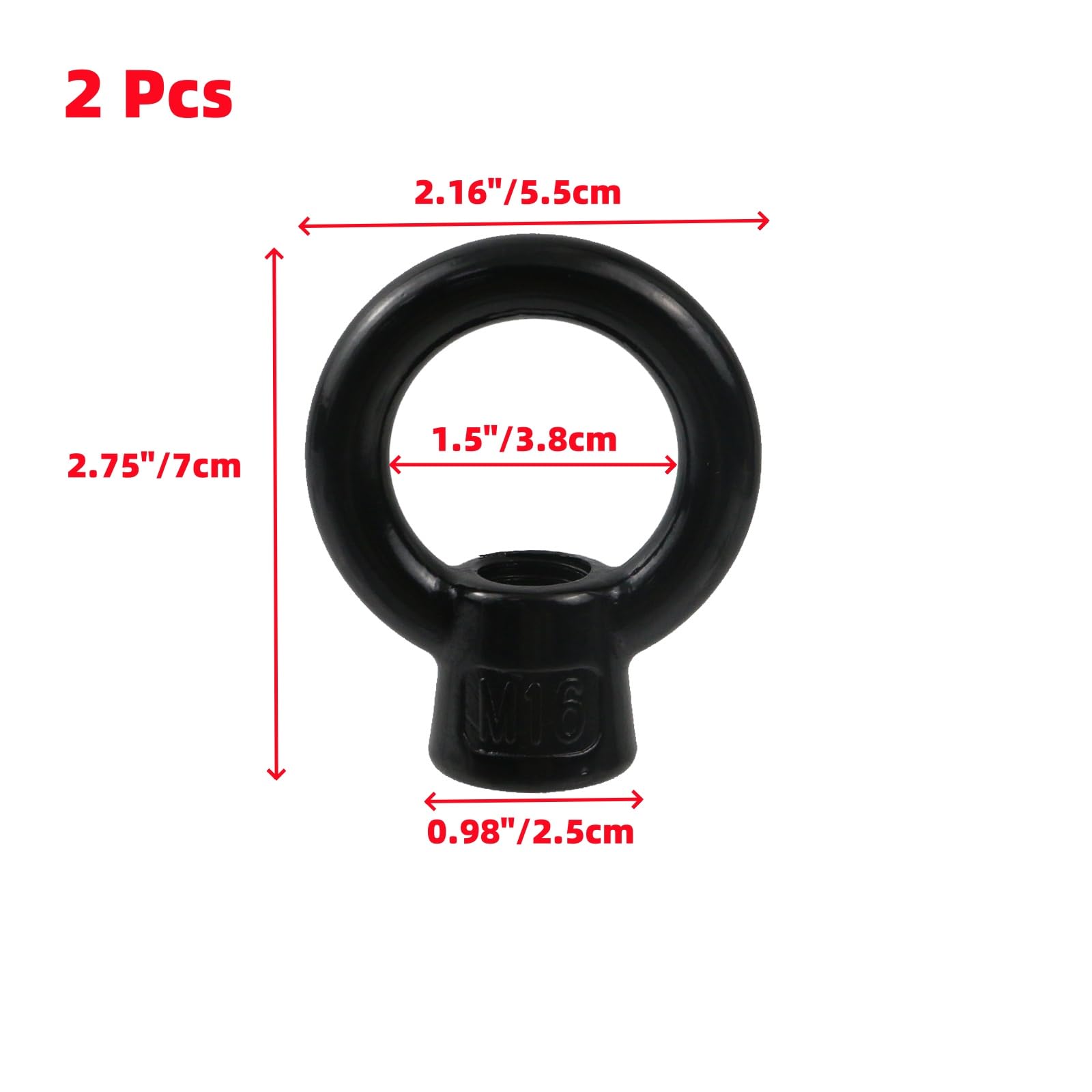 Snapklik.com : 2 Pcs M16 Stainless Steel 304 Lifting Eye Nut Ring Shape ...