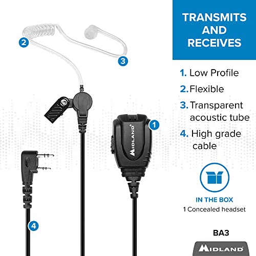 Snapklik.com : Midland BA3 Concealed Headset For Business Radios Clear ...