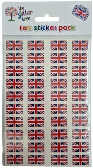 Fun Union Jack Flag Design Vinyl Stickers - Pack of 80 Individual ...