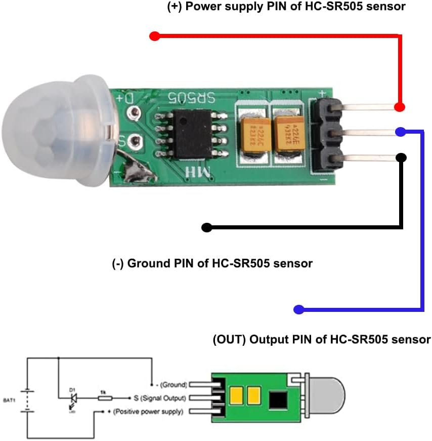 Stemedu HC-SR505 Mini sensor de movimiento PIR infrarrojo, micro ...