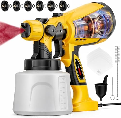 Paint Sprayer Indoor Outdoor, 1000W Electric Handheld HVLP Spray Paint ...