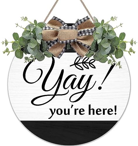 Amazon.com : Tamengi Yay You're Here Sign Small | Quote Sign ...