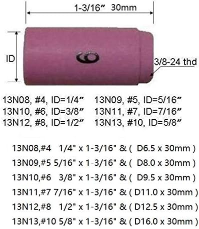 RIVERWELD TIG – Boquilla de alúmina de cerámica #6 13N10 38 pulgadas ...