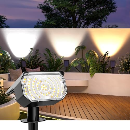 AUDERWIN Solar Spot Lights Outdoor Waterproof 4 Pack IP65, 63 LED 3 ...