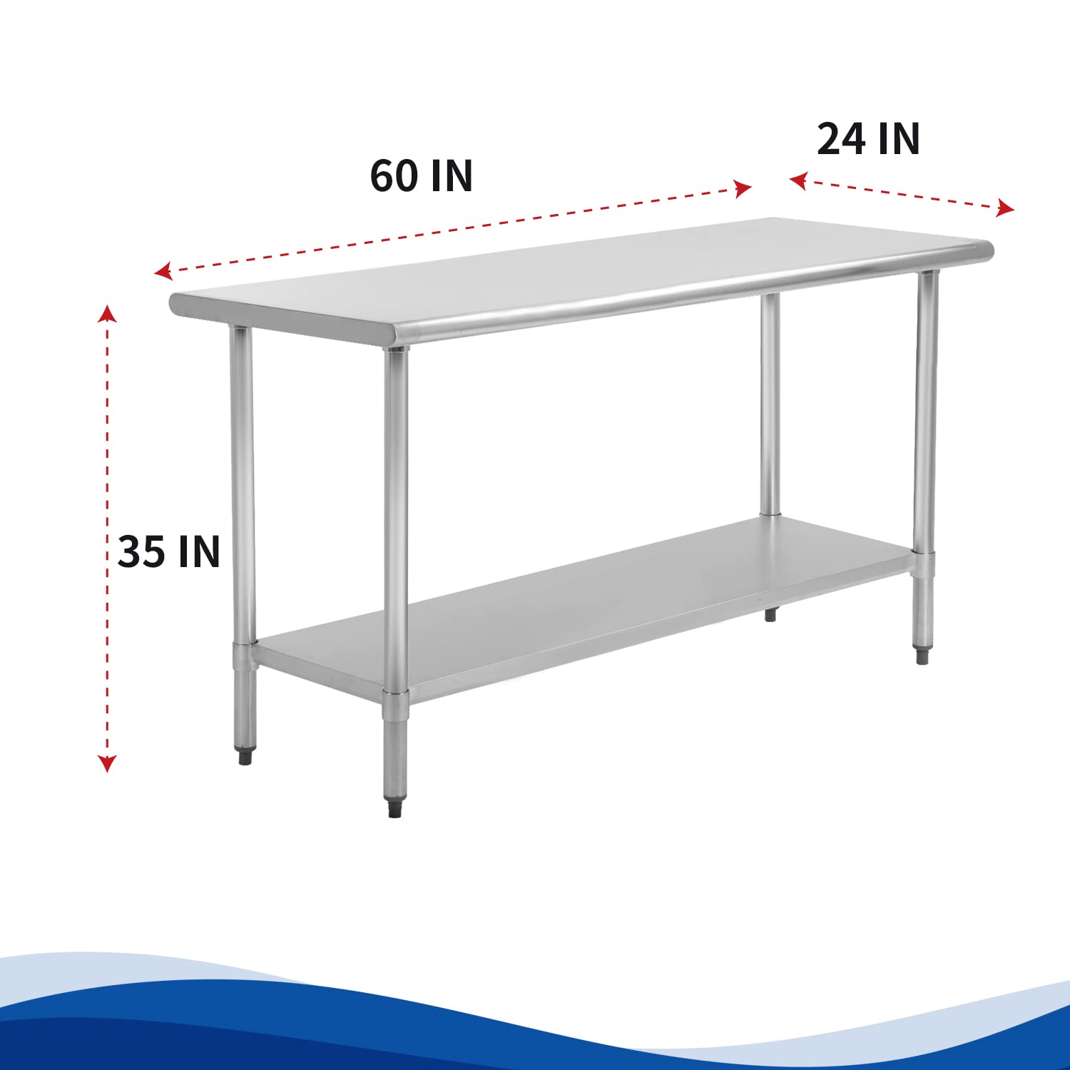 Kitchen Work Table Metal Stainless Steel Commercial Scratch Resistent ...