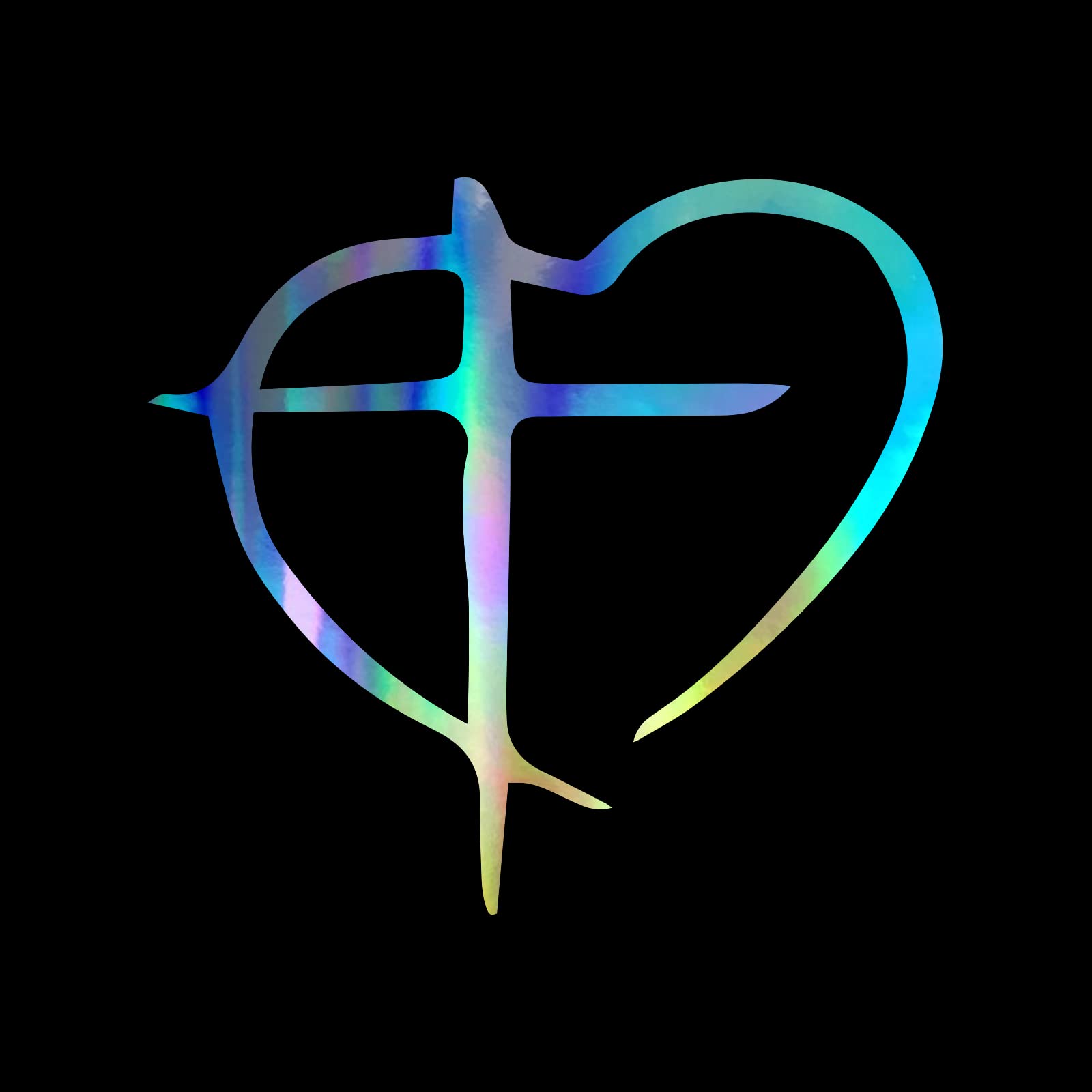 Amazon.com: Christian Cross and Heart Decal Vinyl Sticker Auto Car ...
