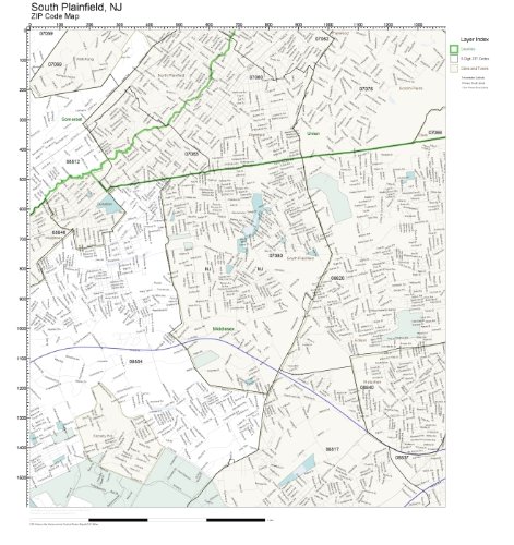 ZIP Code Wall Map of South Plainfield, NJ ZIP Code Map Laminated ...