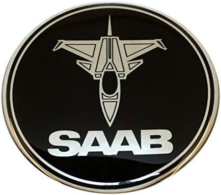 EU-Decals 50mm JET plane SAAB Black Chrome bonnet hood Badge Emblem ...