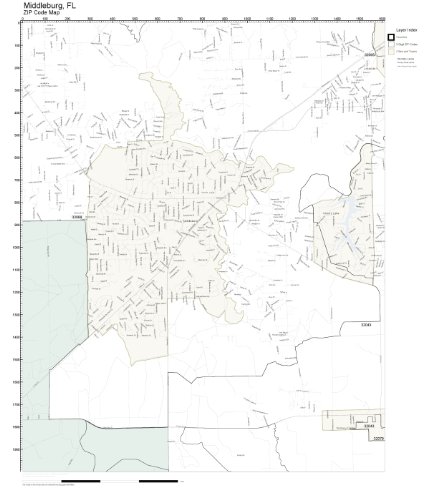 ZIP Code Wall Map of Middleburg, FL ZIP Code Map Not Laminated: Amazon ...
