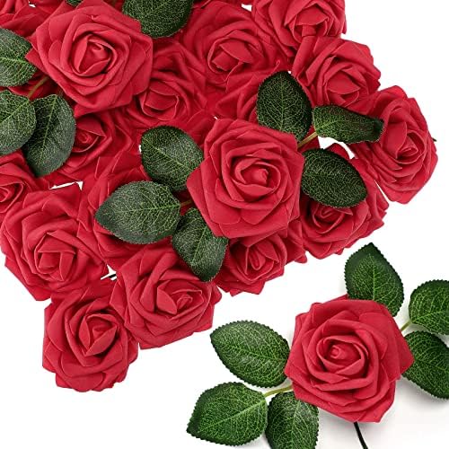 Amazon.com: 150 Pieces Artificial Roses Bulks Fake Roses Flowers for ...