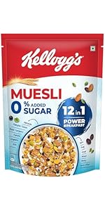 Kellogg's New Chocolate Muesli 57% Multigrain, Fruit, Nut & Seeds 450g ...