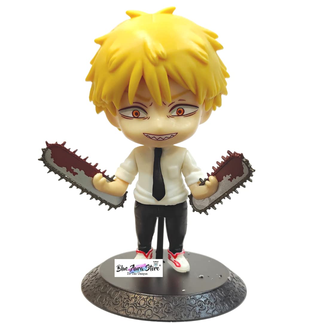 Buy Blue Aura Chainsaw Man Action Figure Denji Height -10CM Multicolour ...