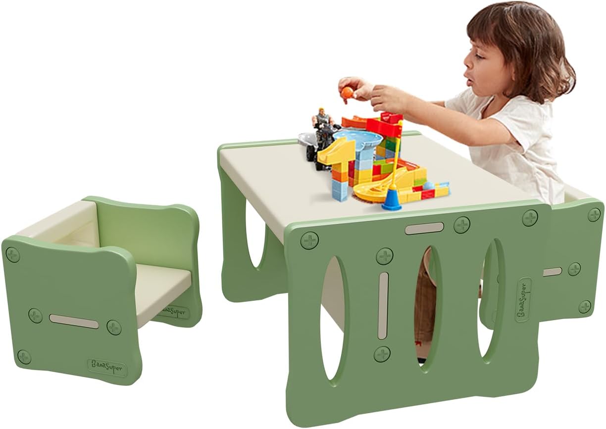 Amazon.com: VEVOR Kids Table and Bench Set, Toddler Table and Chair Set ...