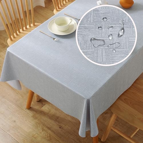 WUBAYI Table Cloth PVC Plastic Wipe Clean Tablecloth Rectangular ...