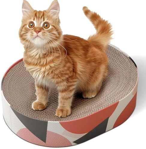 Amazon.com : YOUEON Large Oval Cat Scratching Board 17"x13", Corrugated ...